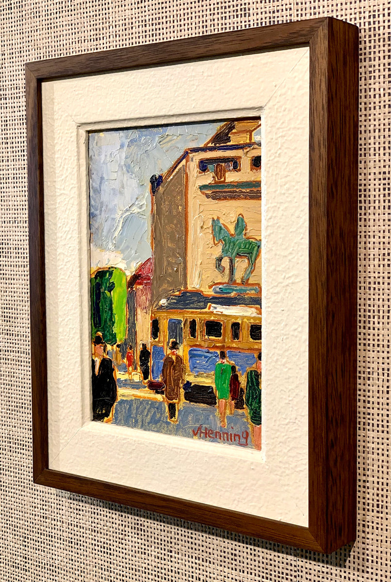 'Street Scene in Gothenburg with Kopparmärra sculpture’ by Wilhelm Hen ...